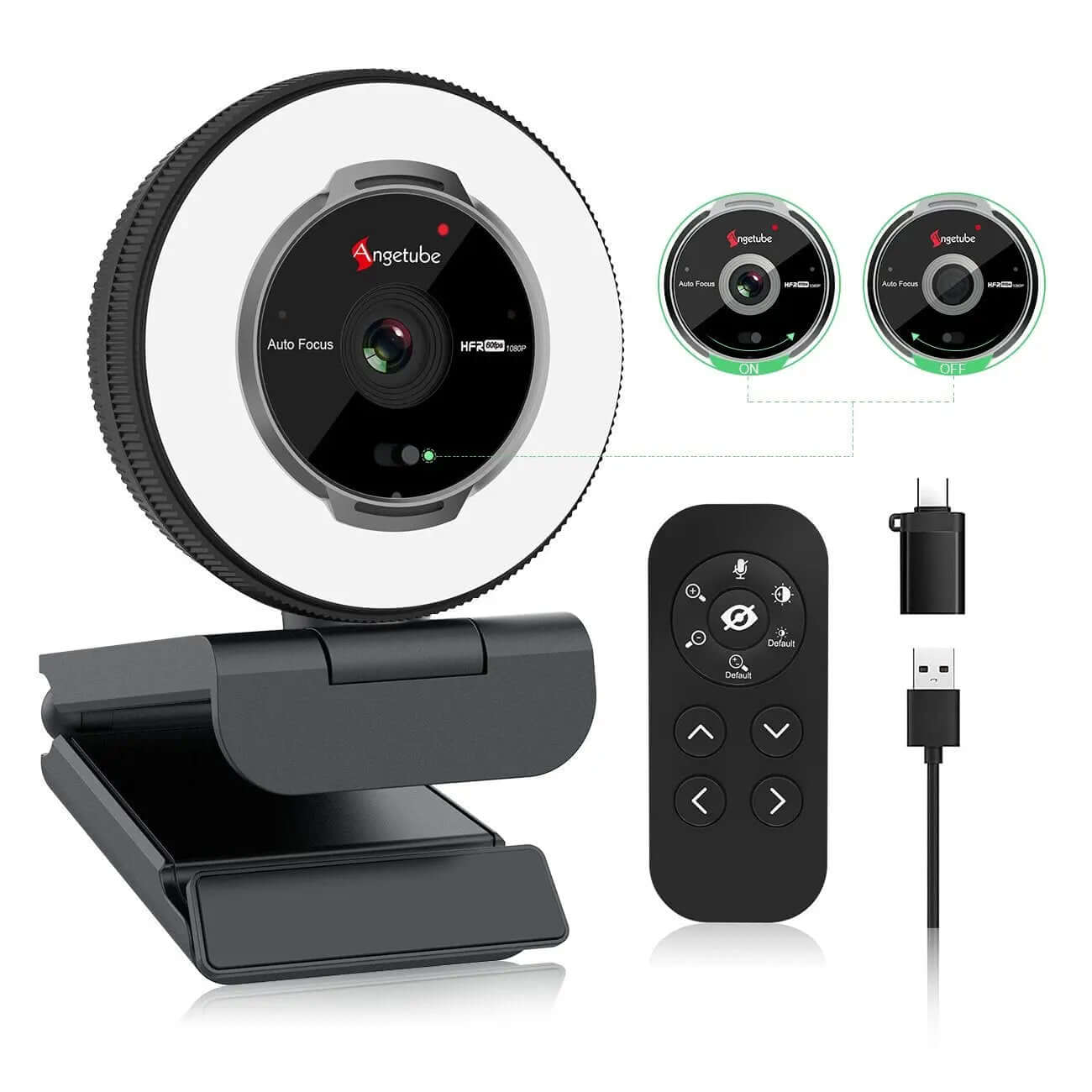 Webcam With Ring Ligh Ensur Perfect Light In Any Environment